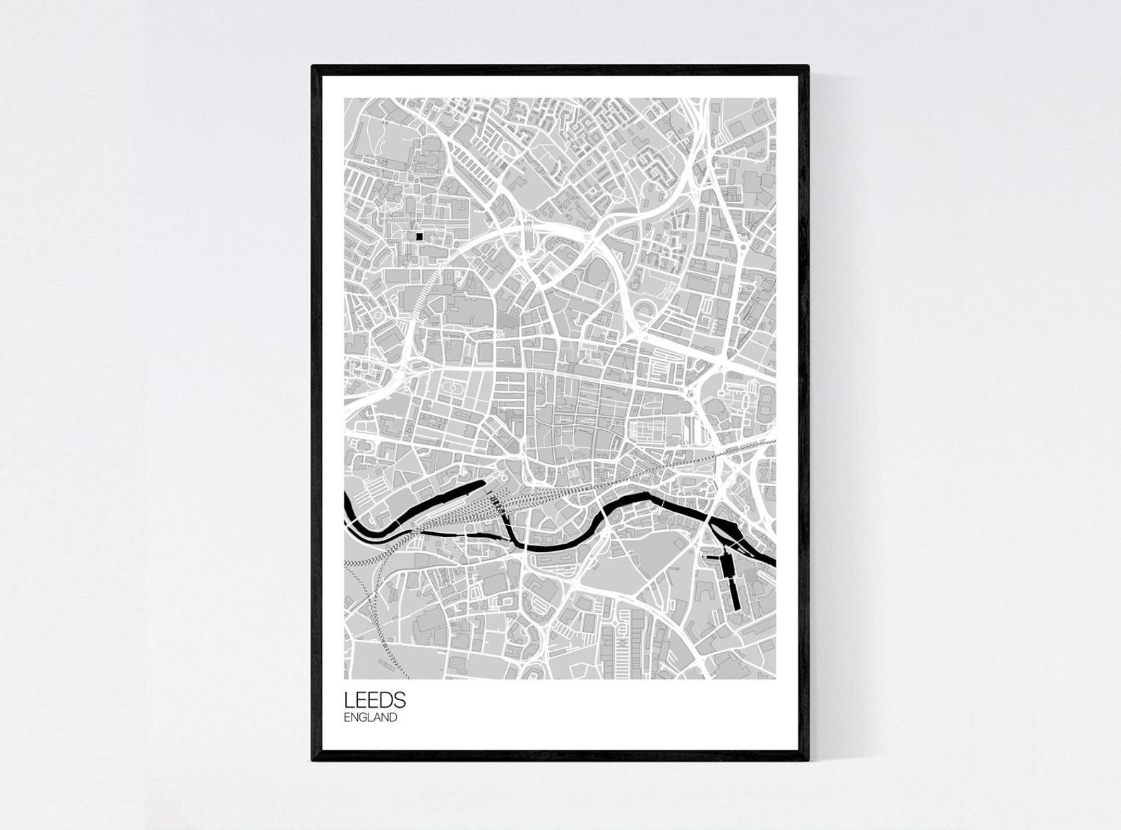 Leeds City Centre Map Art Print Many Colours 350gsm Art - Etsy UK