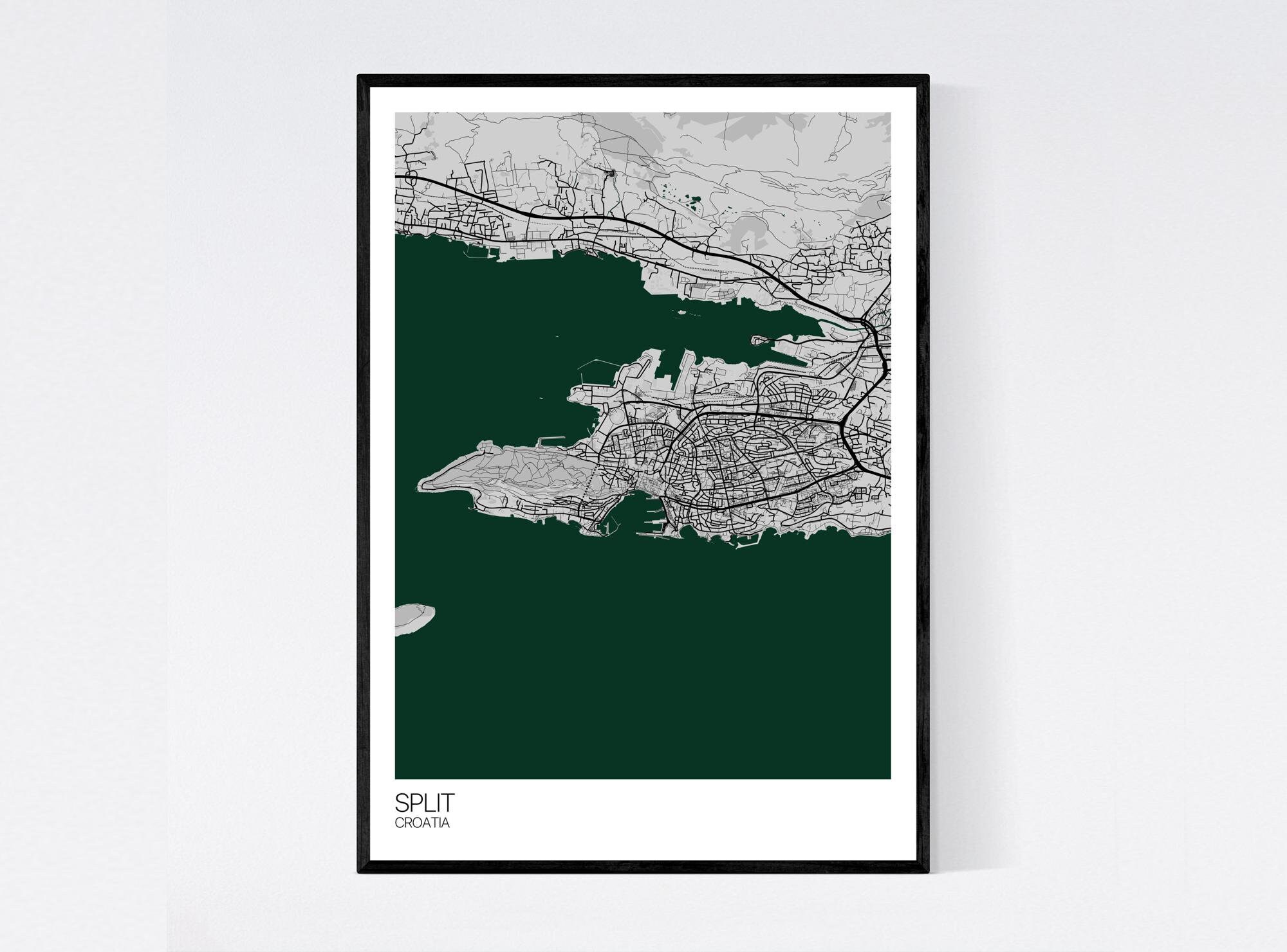 Split Croatia Map Art Print Many Styles 350gsm Art | Etsy