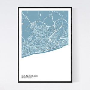 Bognor Regis, United Kingdom Map Print Many Colours Fast Delivery ...