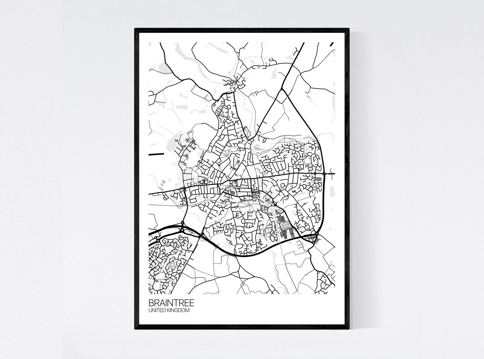 Braintree Map Art Print Many Styles 350gsm Art Quality | Etsy