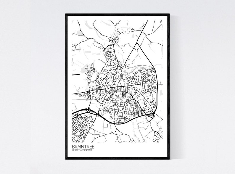 Braintree Map Art Print Many Styles 350gsm Art Quality - Etsy