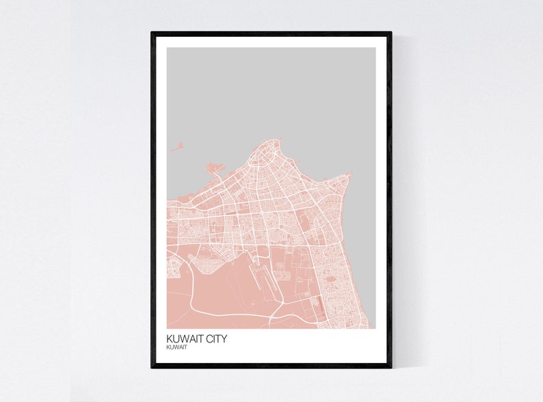 Kuwait City Kuwait Map Art Print Many Styles Art Quality - Etsy