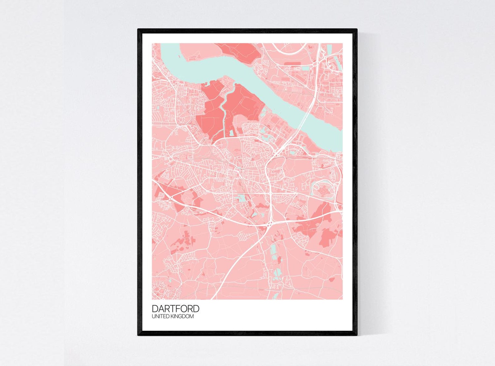 Dartford United Kingdom City Map Art Print Many Styles - Etsy