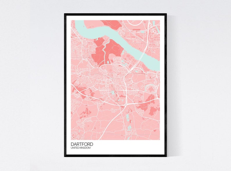 Dartford United Kingdom City Map Art Print Many Styles - Etsy