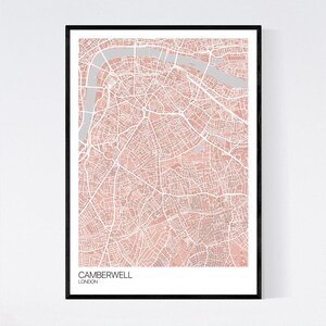 Camberwell, London Map Art Print - Many Colours - 350gsm Art Quality ...