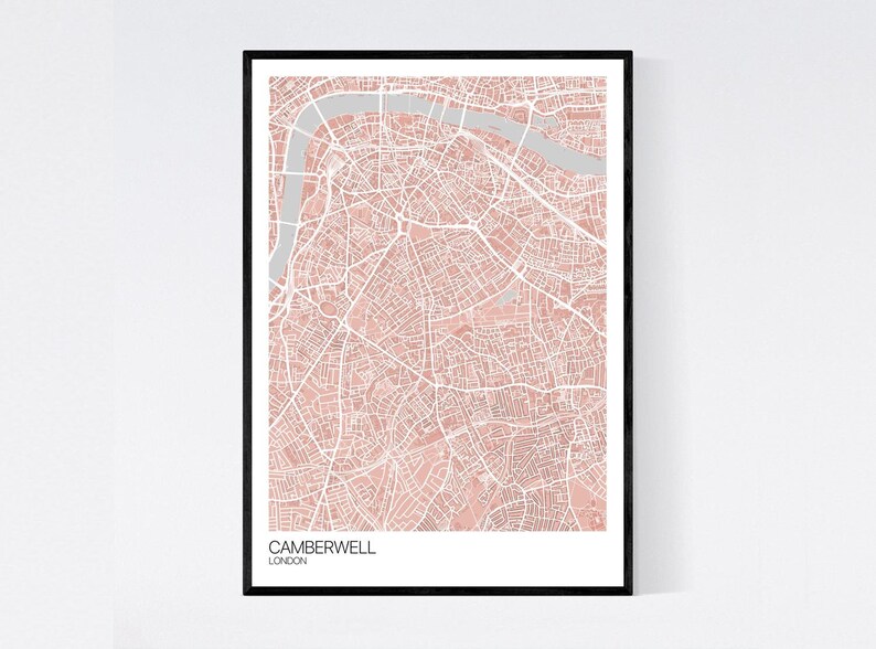 Camberwell London Map Art Print Many Colours 350gsm Art - Etsy