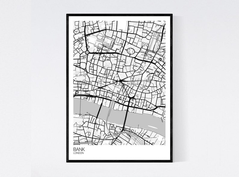 Bank London Map Art Print Many Colours 350gsm Art Quality - Etsy