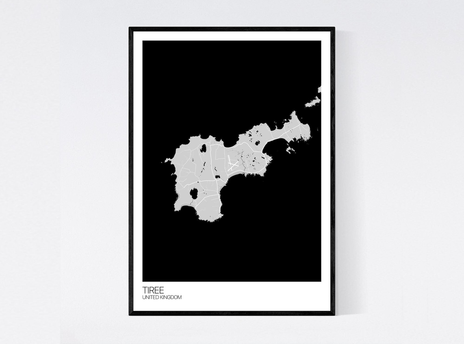 Isle of Tiree Map Art Print Pink/blue/white 350gsm Art - Etsy