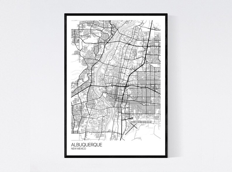 Albuquerque Map Print Many Colours Printed on Art Quality - Etsy