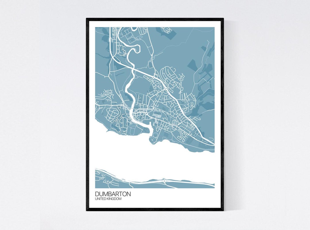 Dumbarton, Scotland City Map Art Print Many Styles 350gsm Art Quality ...