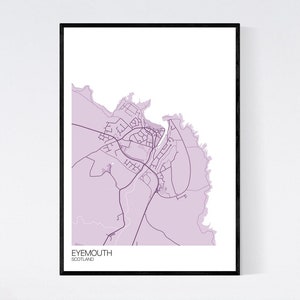 Eyemouth, Scotland Map Art Print - Many Styles - 350gsm Art Quality ...