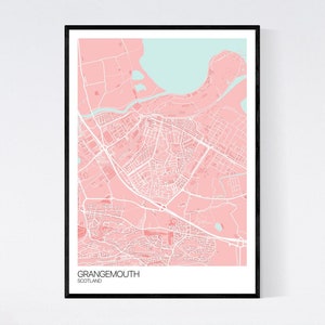 Grangemouth Scotland Map Art Print Many Styles 350gsm Art - Etsy