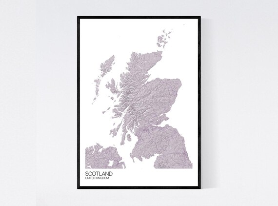 Scotland Topographic Map Print Many Colours Fast Delivery | Etsy