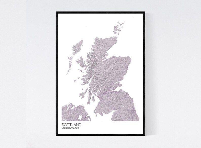 Scotland Topographic Map Print Many Colours Fast Delivery - Etsy