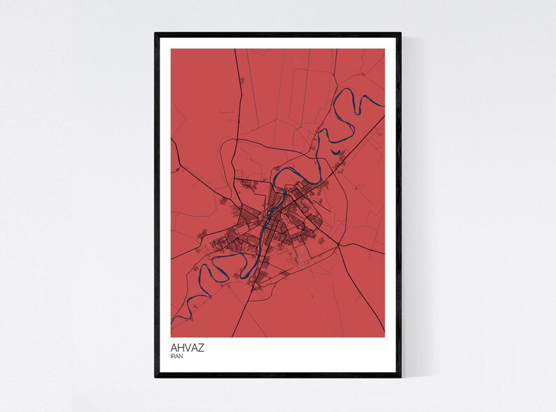 Ahvaz Iran Map Art Print Many Styles Art Quality Paper - Etsy
