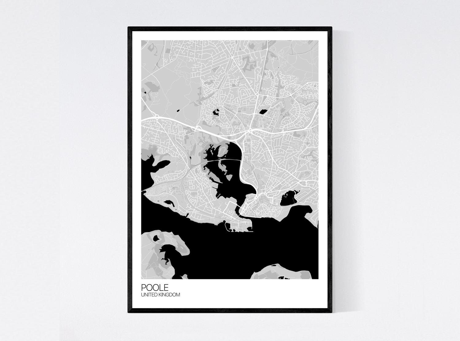 Poole United Kingdom City Map Art Print Many Colours | Etsy