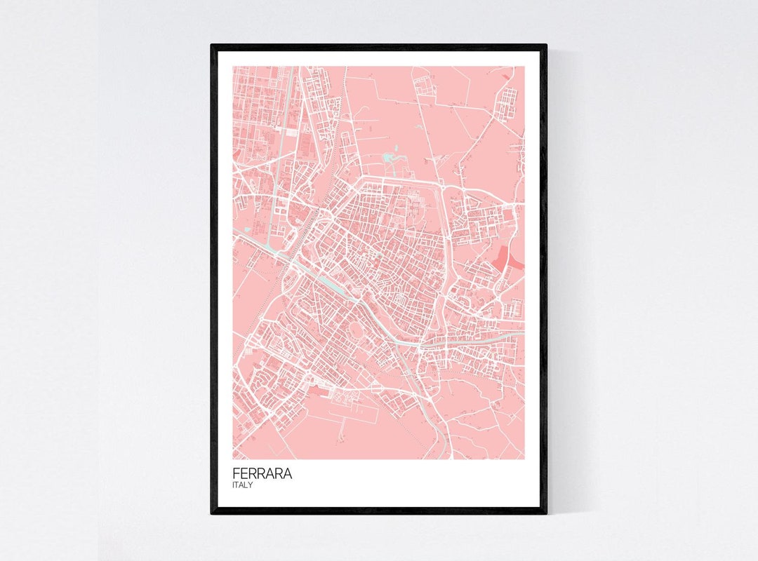 Ferrara, Italy Map Art Print Many Colours Art Quality Paper Fast ...