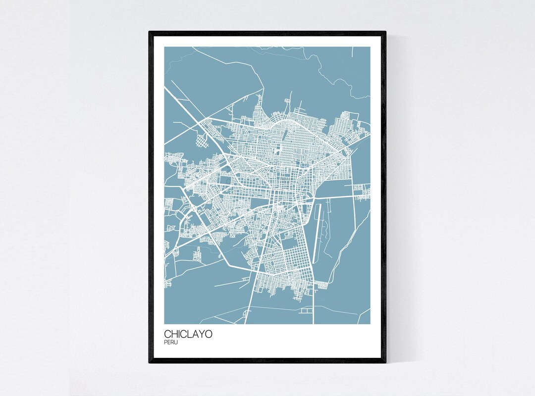 Chiclayo, Peru Map Art Print - Many Styles - 350gsm Art Quality Paper ...