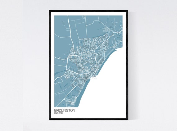 Bridlington England Map Art Print Many Colours 350gsm Art - Etsy