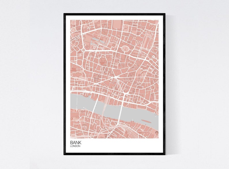 Bank London Map Art Print Many Colours 350gsm Art Quality - Etsy