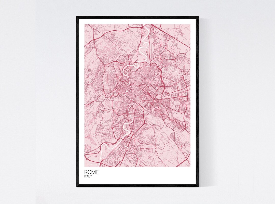 Rome, Italy Map Art Print Many Colours 350gsm Art Quality Paper Fast ...