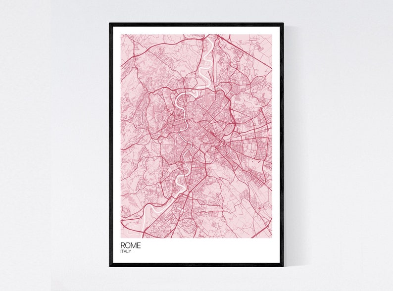 Rome Italy Map Art Print Many Colours 350gsm Art Quality | Etsy