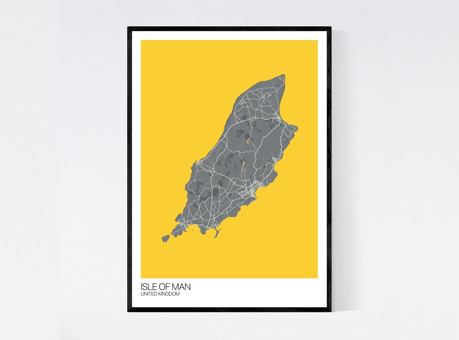 Isle of Man Map Print Many Colours 350gsm Art Quality | Etsy