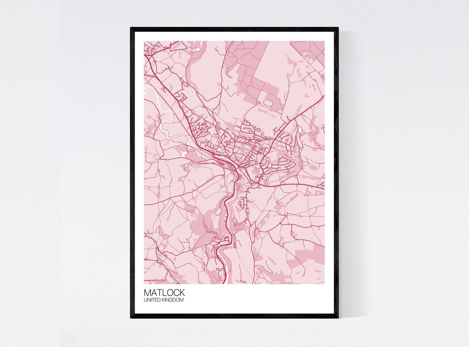 Matlock Map Print Many Colours Fast Delivery Scandi // | Etsy