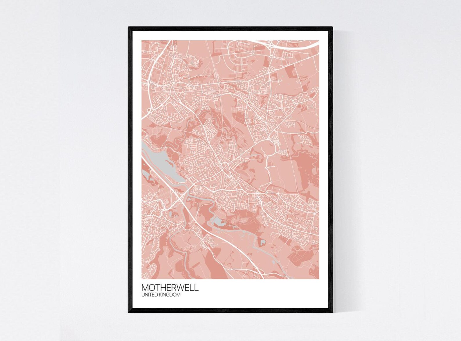 Motherwell Scotland City Map Art Print Many Styles 350gsm | Etsy