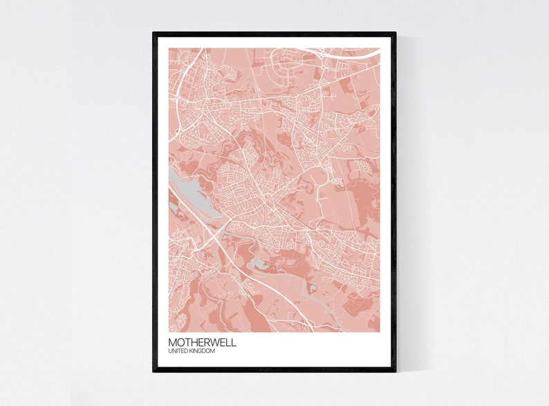 Motherwell Scotland City Map Art Print Many Styles 350gsm | Etsy