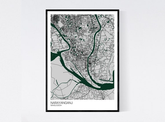 Narayanganj Bangladesh Map Art Print Many Styles Art | Etsy