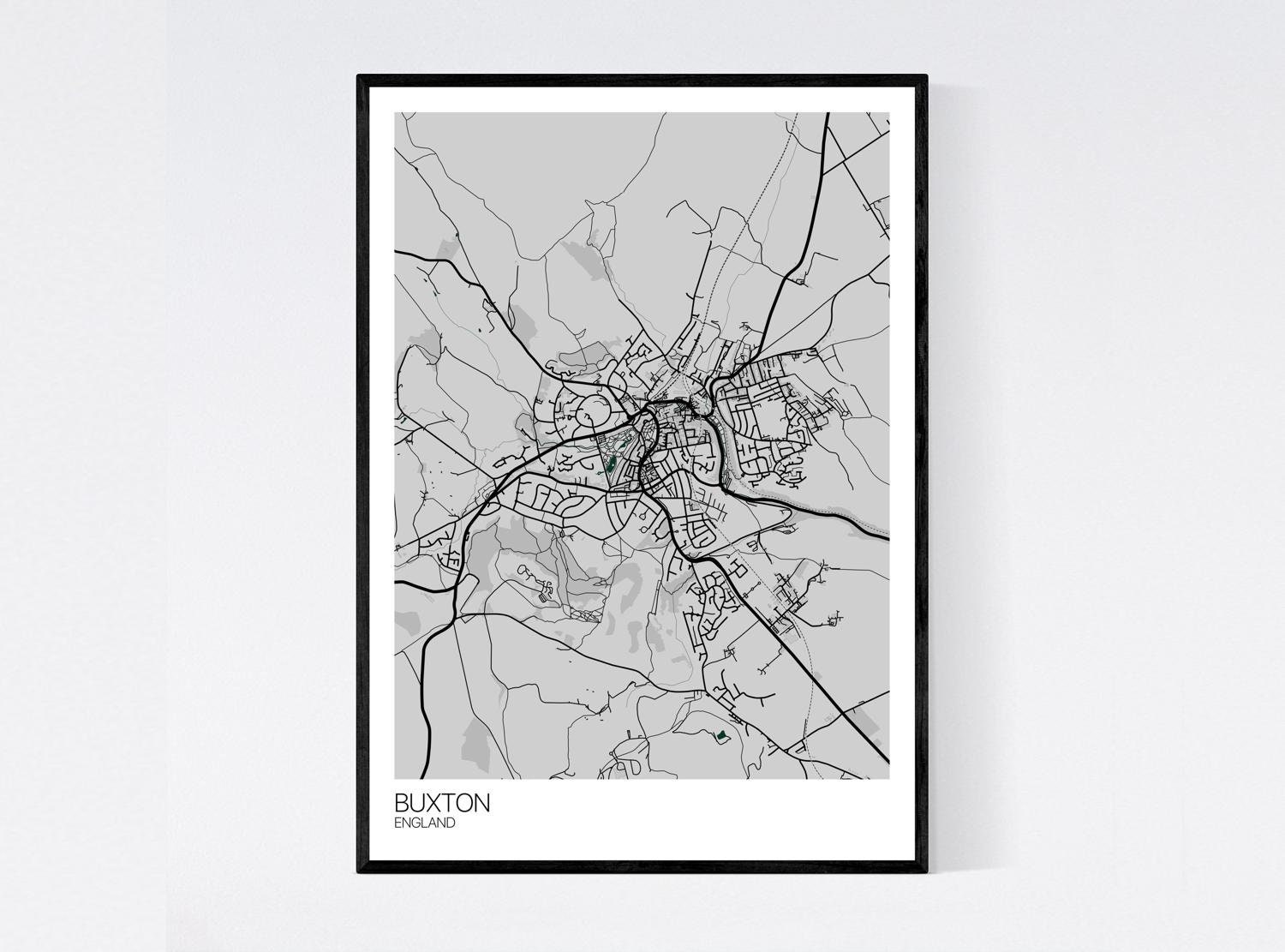 Buxton England Map Art Print Many Styles 350gsm Art | Etsy