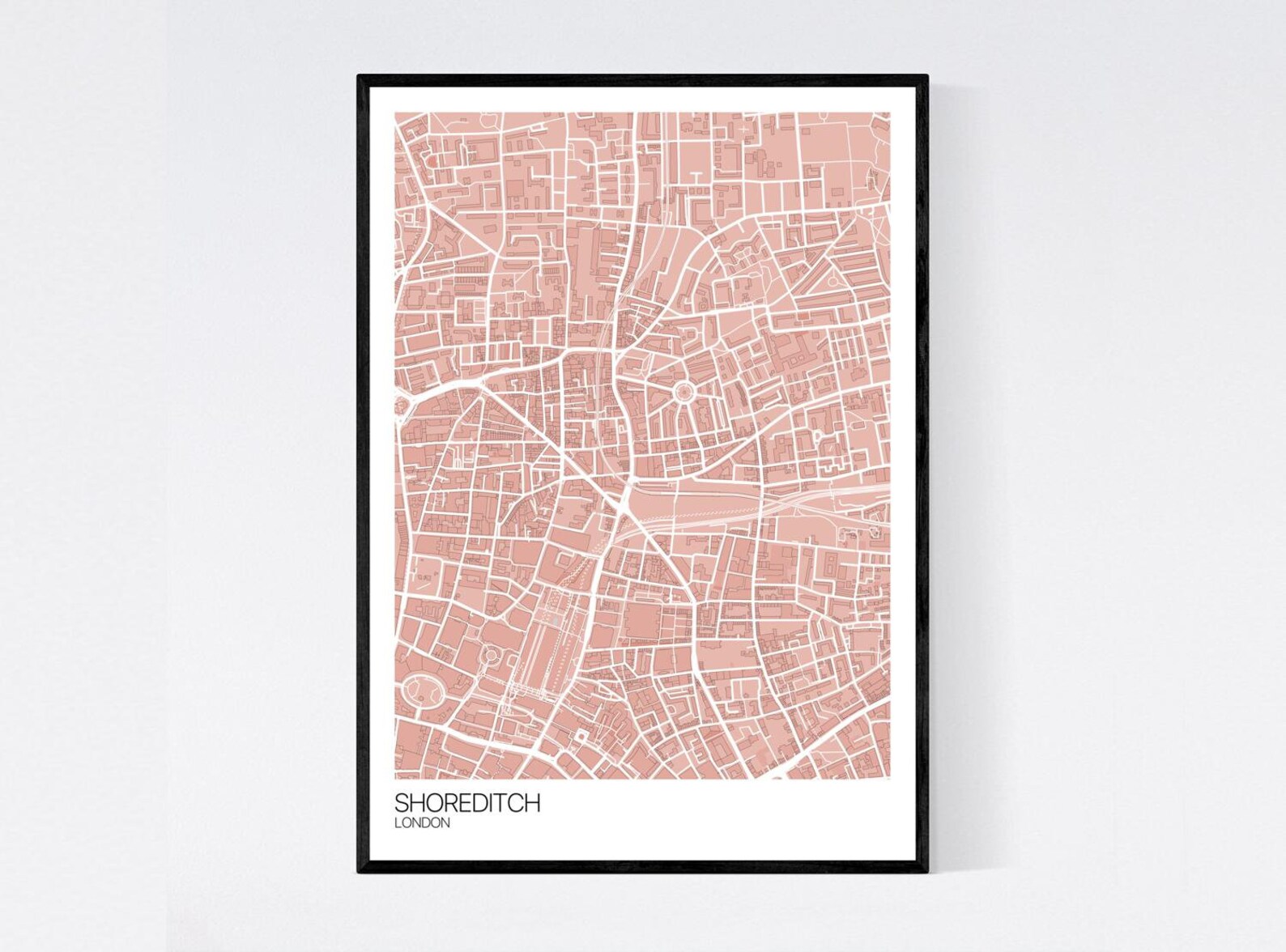 Shoreditch London Map Art Print Many Colours 350gsm Art | Etsy