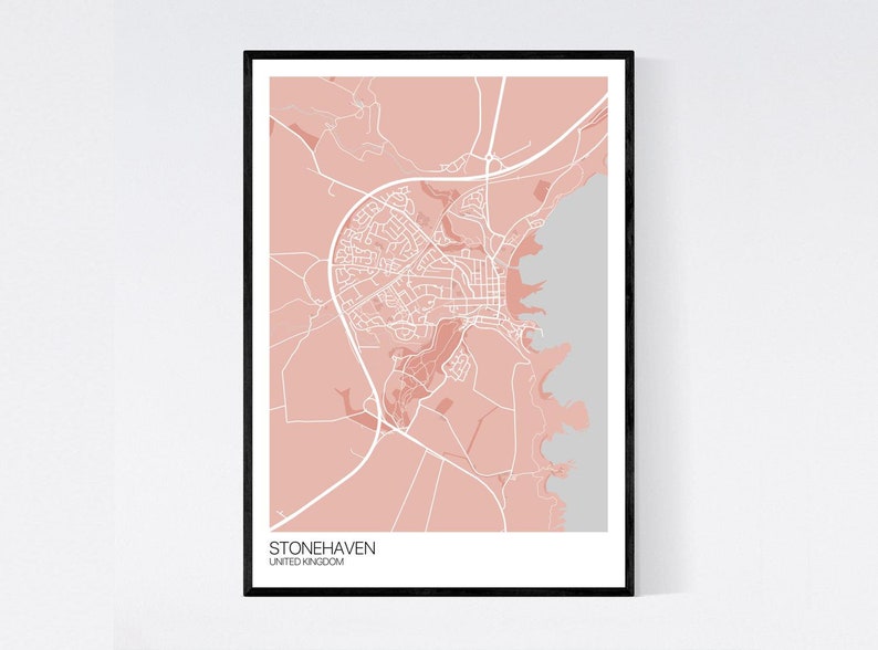 Stonehaven Scotland City Map Art Print Many Styles 350gsm - Etsy