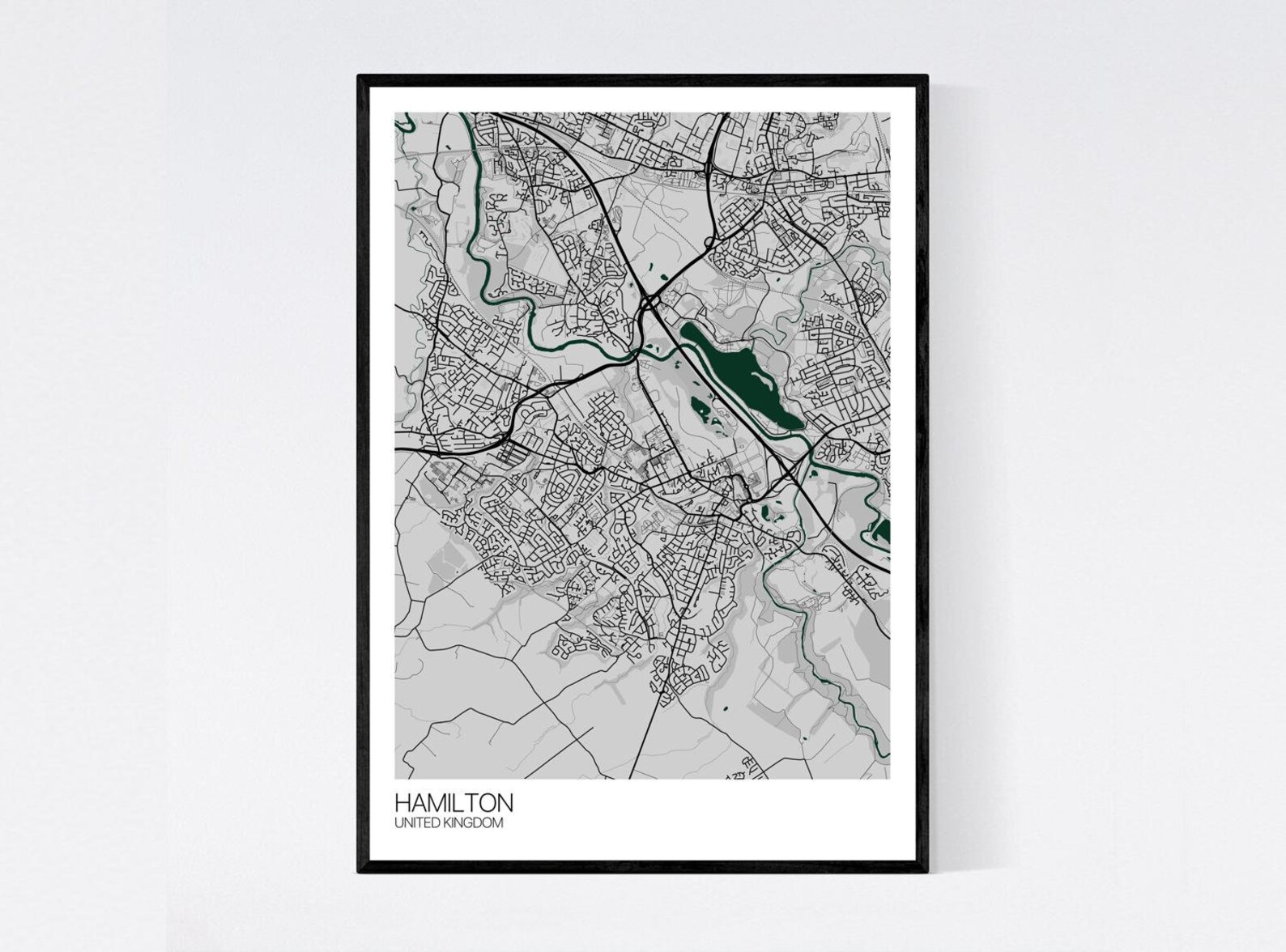 Hamilton Scotland City Map Art Print Many Styles 350gsm - Etsy