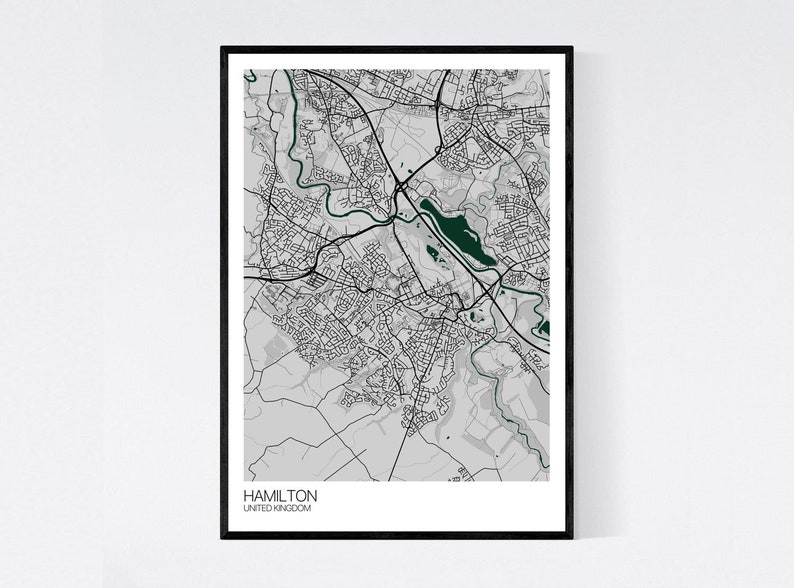Hamilton Scotland City Map Art Print Many Styles 350gsm - Etsy