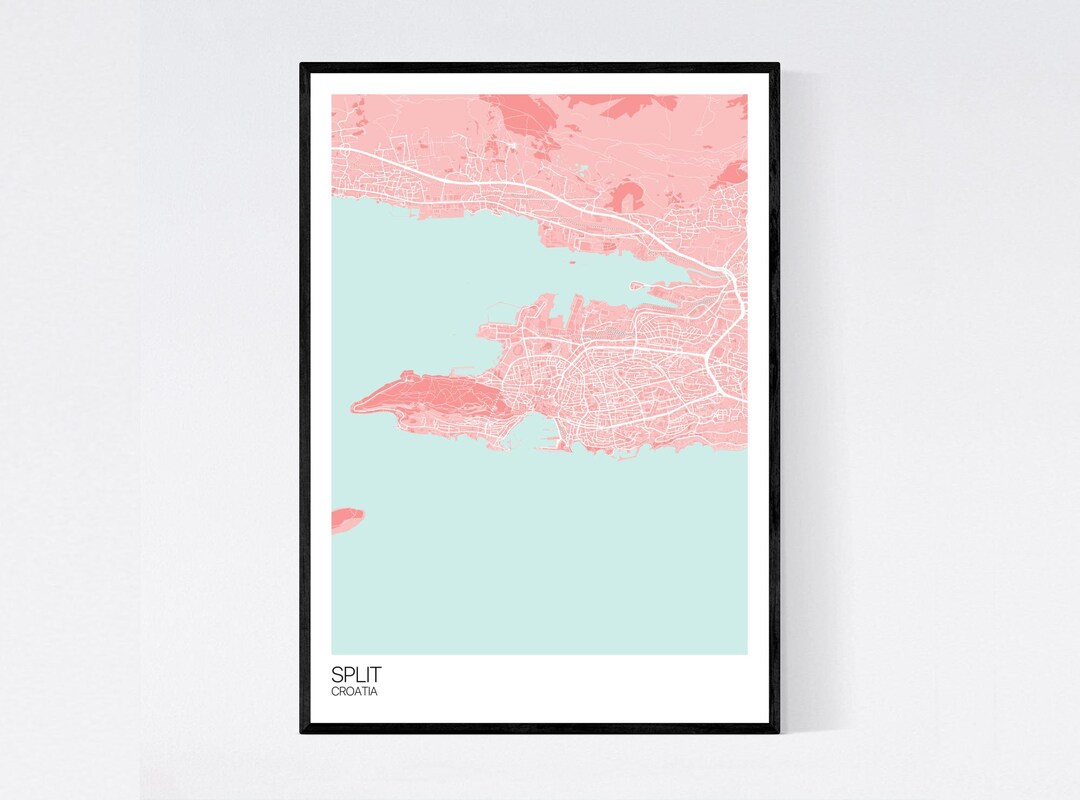 Split Croatia Map Art Print Many Styles 350gsm Art - Etsy