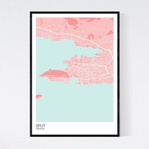Split Croatia Map Art Print Many Styles 350gsm Art - Etsy