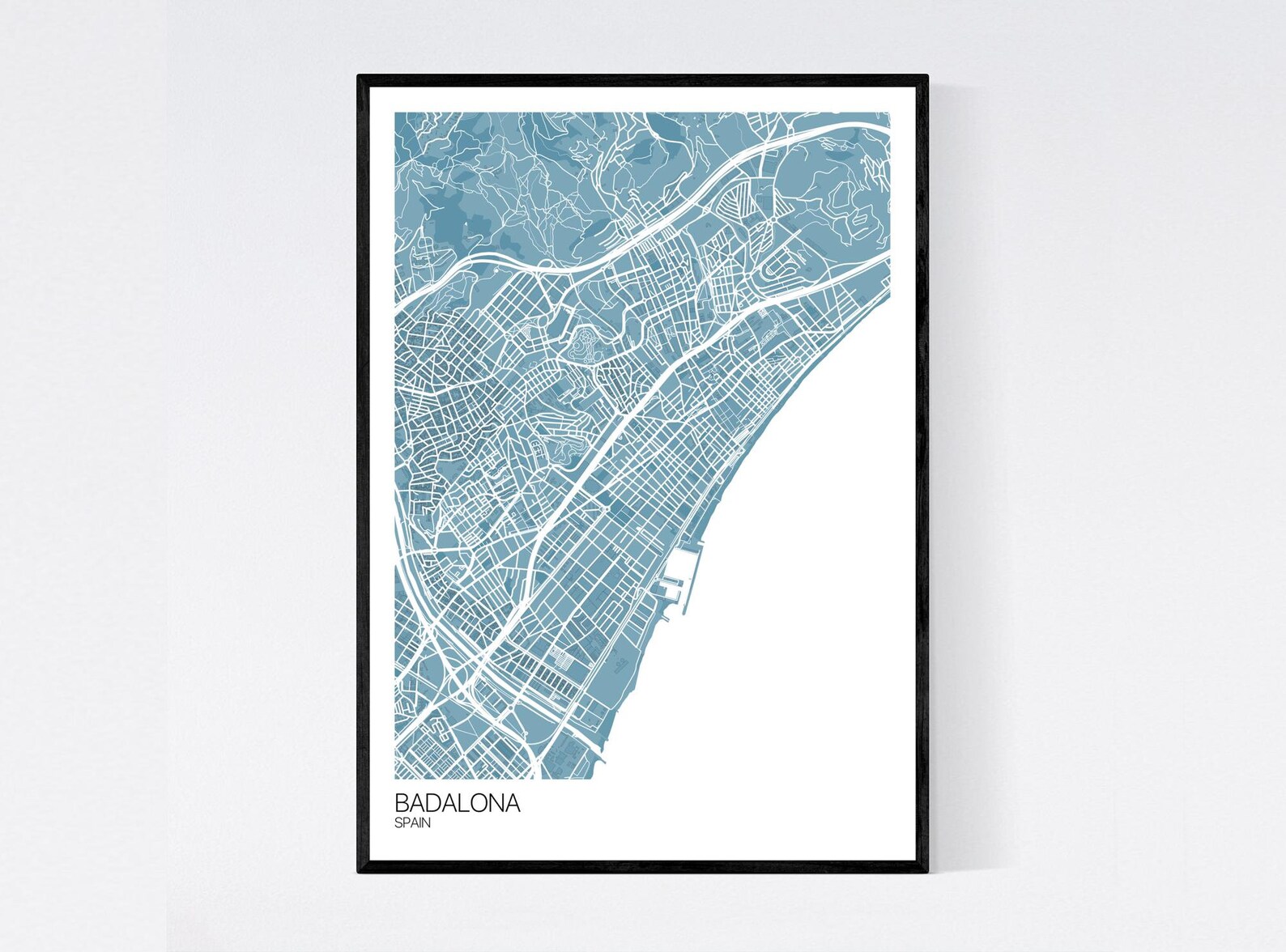 Badalona Spain Map Art Print Many Colours 350gsm Art - Etsy