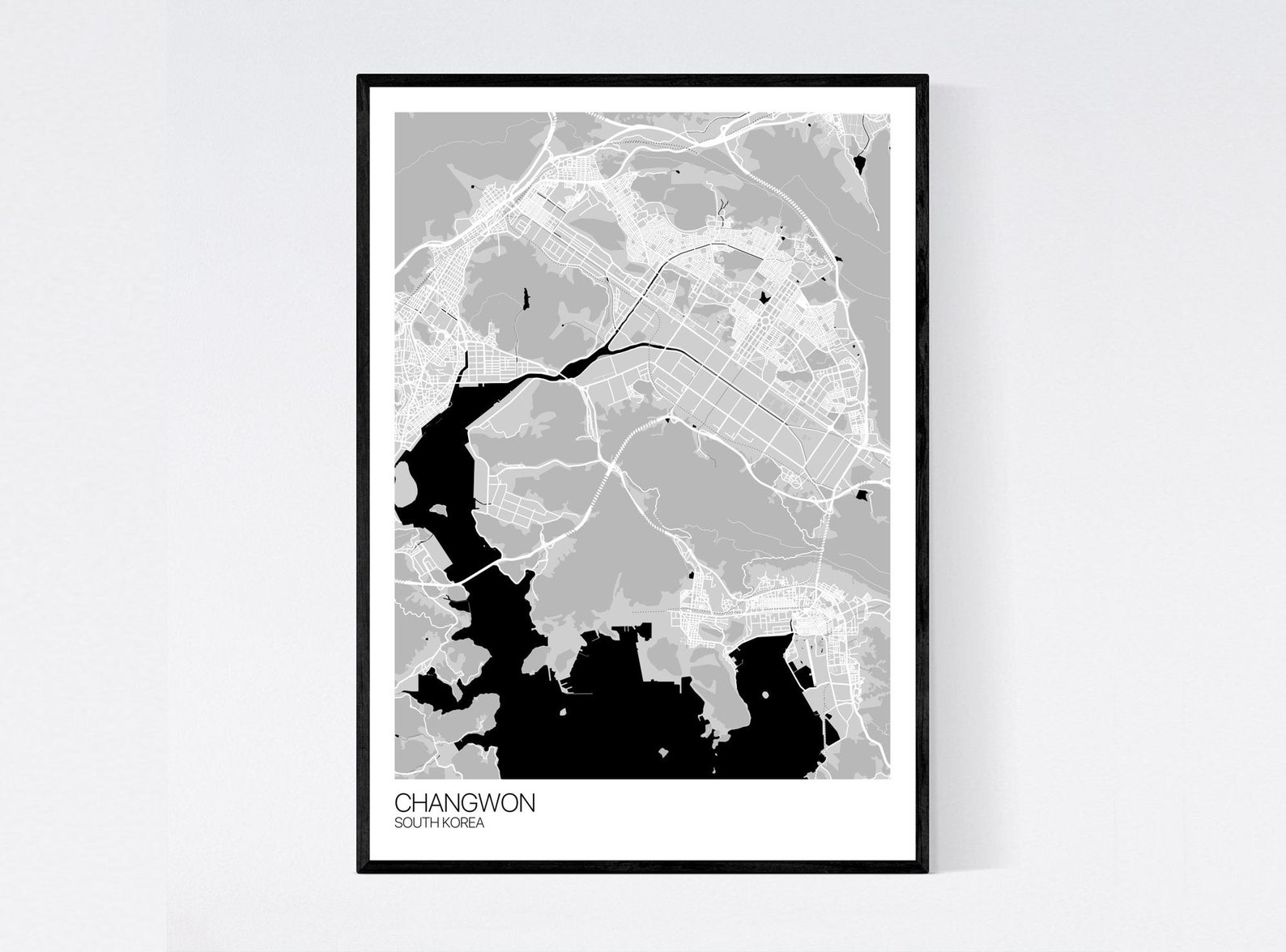 Changwon South Korea Map Art Print Many Styles Art - Etsy