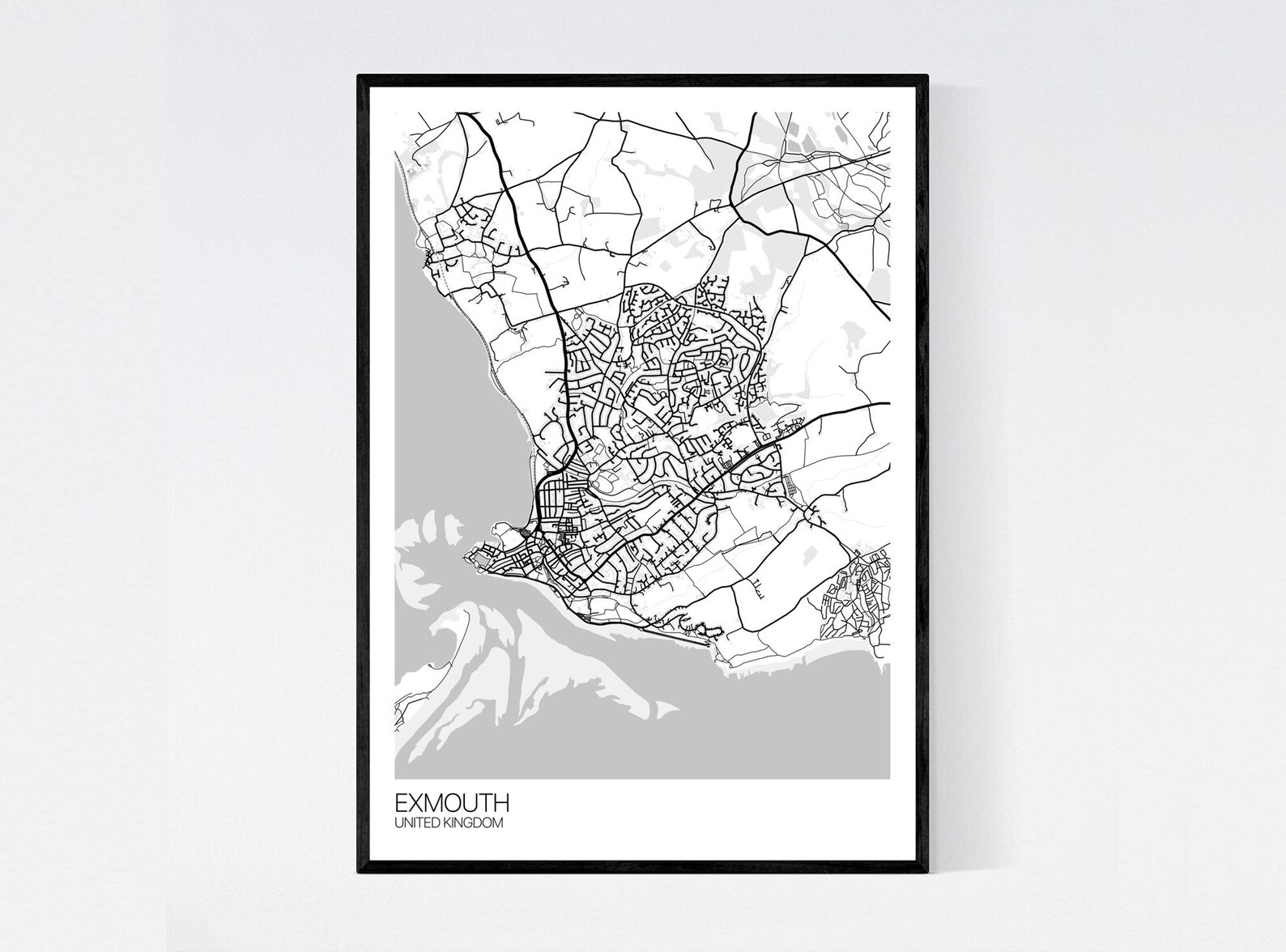Exmouth United Kingdom Map Art Print Many Colours 350gsm - Etsy