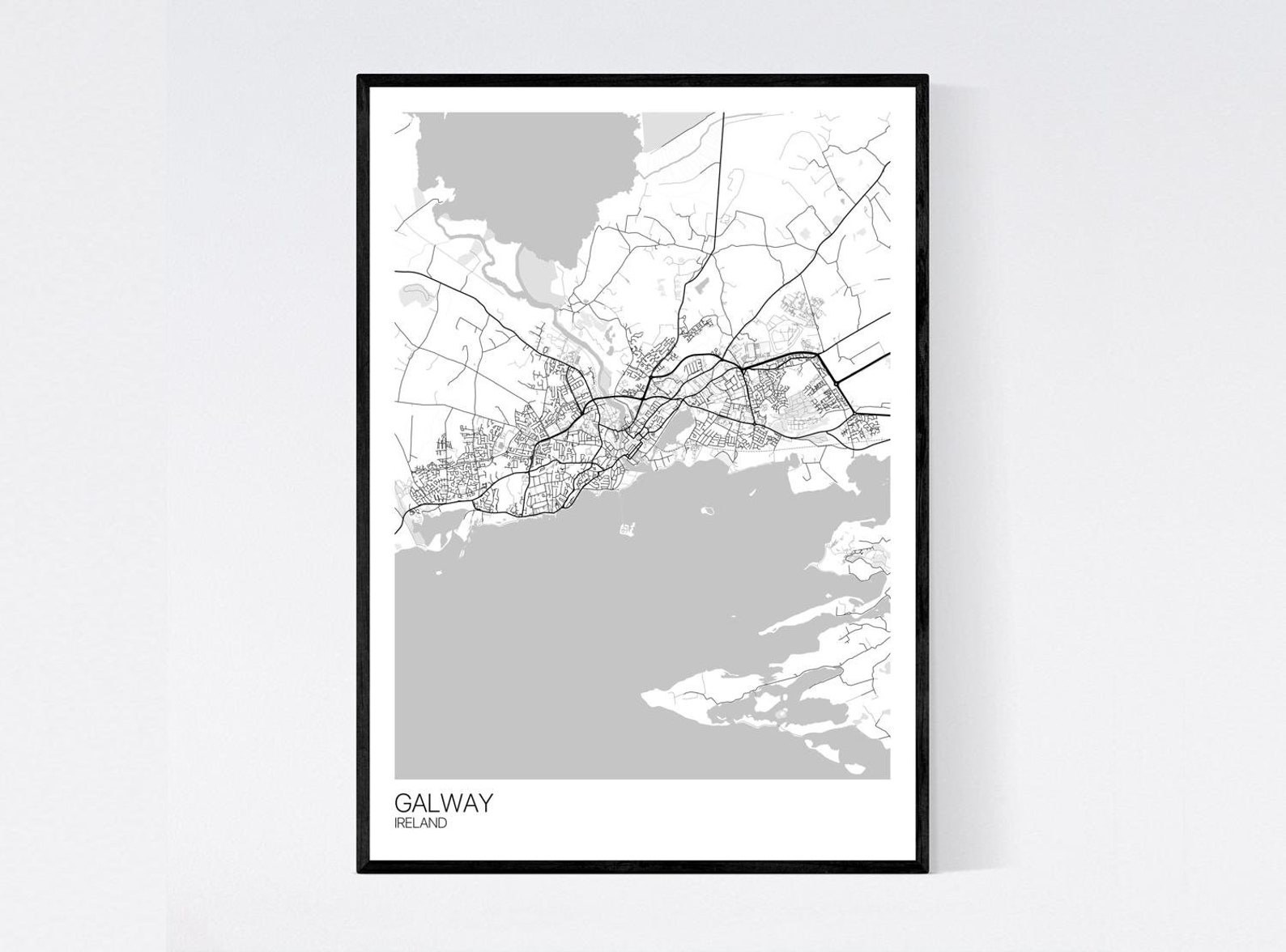 Galway City Map Art Print Many Styles 350gsm Art Quality | Etsy