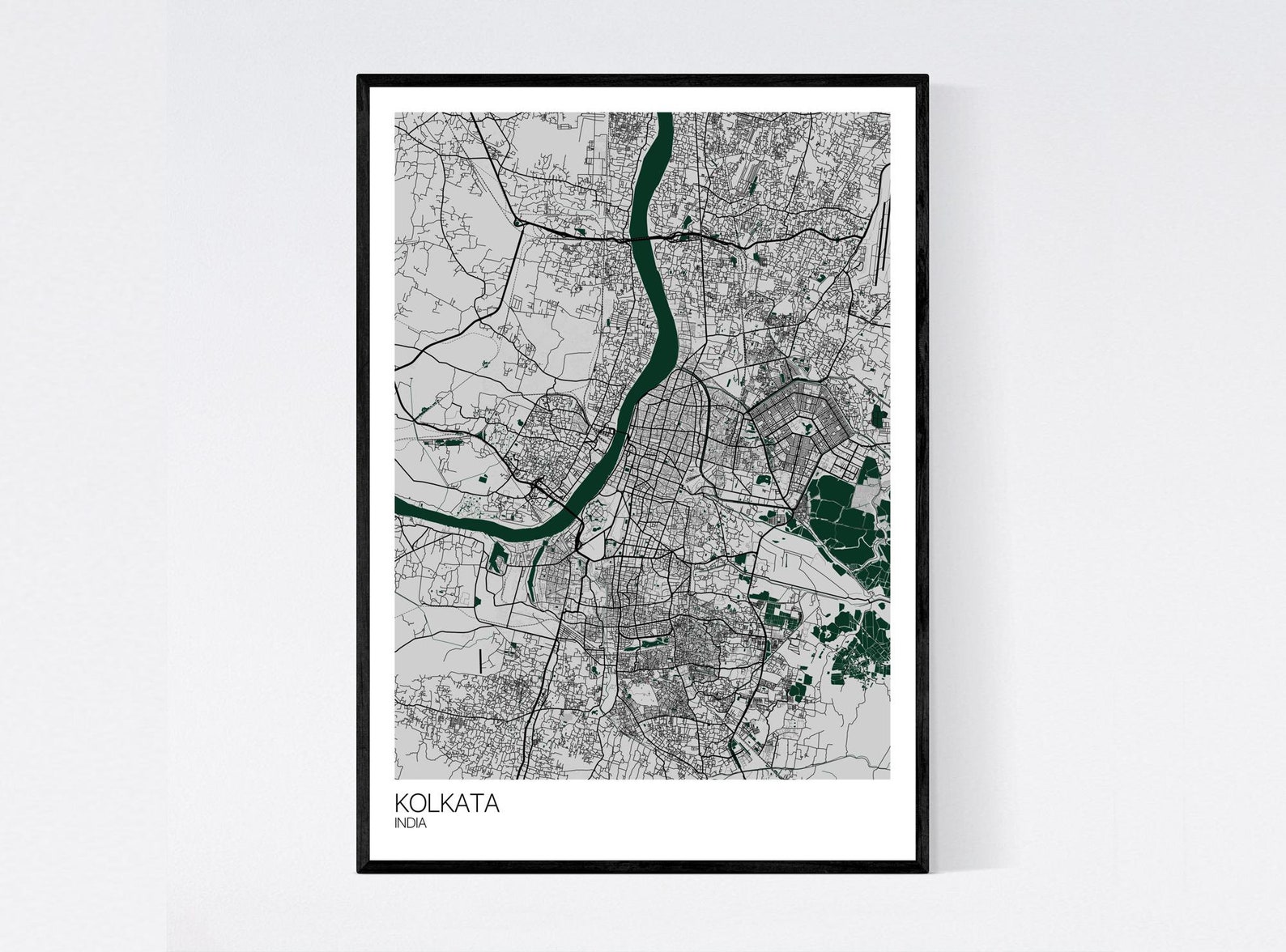 Kolkata India Map Art Print Many Styles Art Quality Paper - Etsy UK