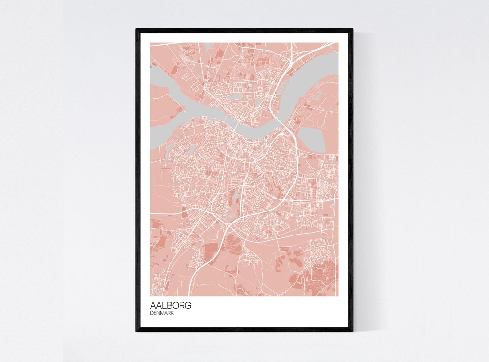 Aalborg Denmark City Map Art Print Many Colours 350gsm | Etsy