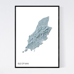 Isle of Man Topographic Map Print Many Colours Fast Delivery Custom ...