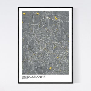 The Black Country, England Map Art Print Many Styles 350gsm Art Quality ...