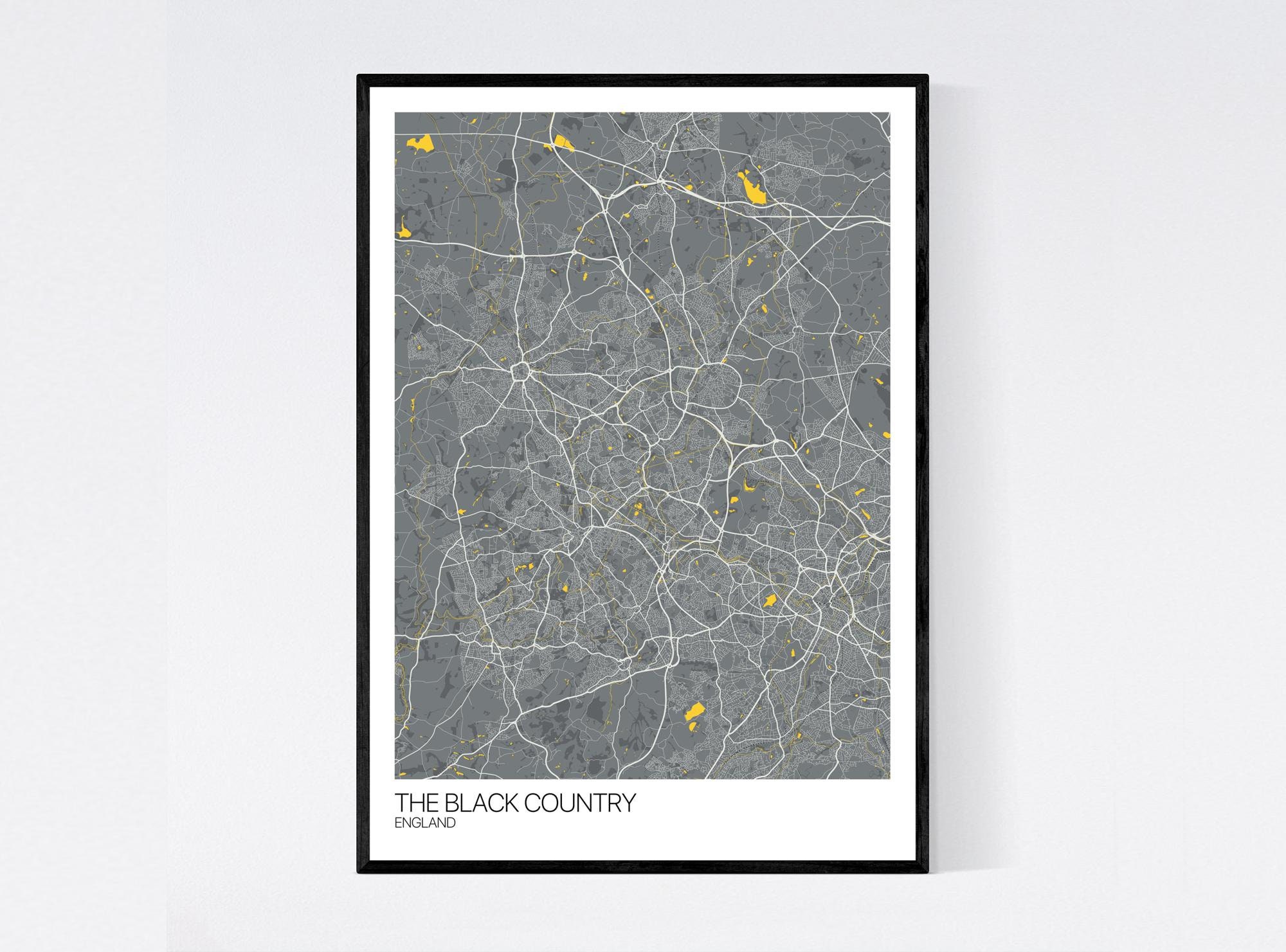 The Black Country England Map Art Print Many Styles - Etsy UK