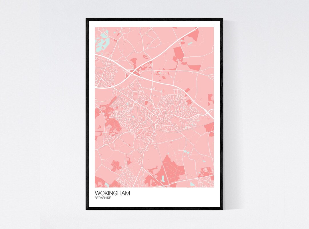 Wokingham, Berkshire Map Art Print Many Styles 350gsm Art Quality Paper ...