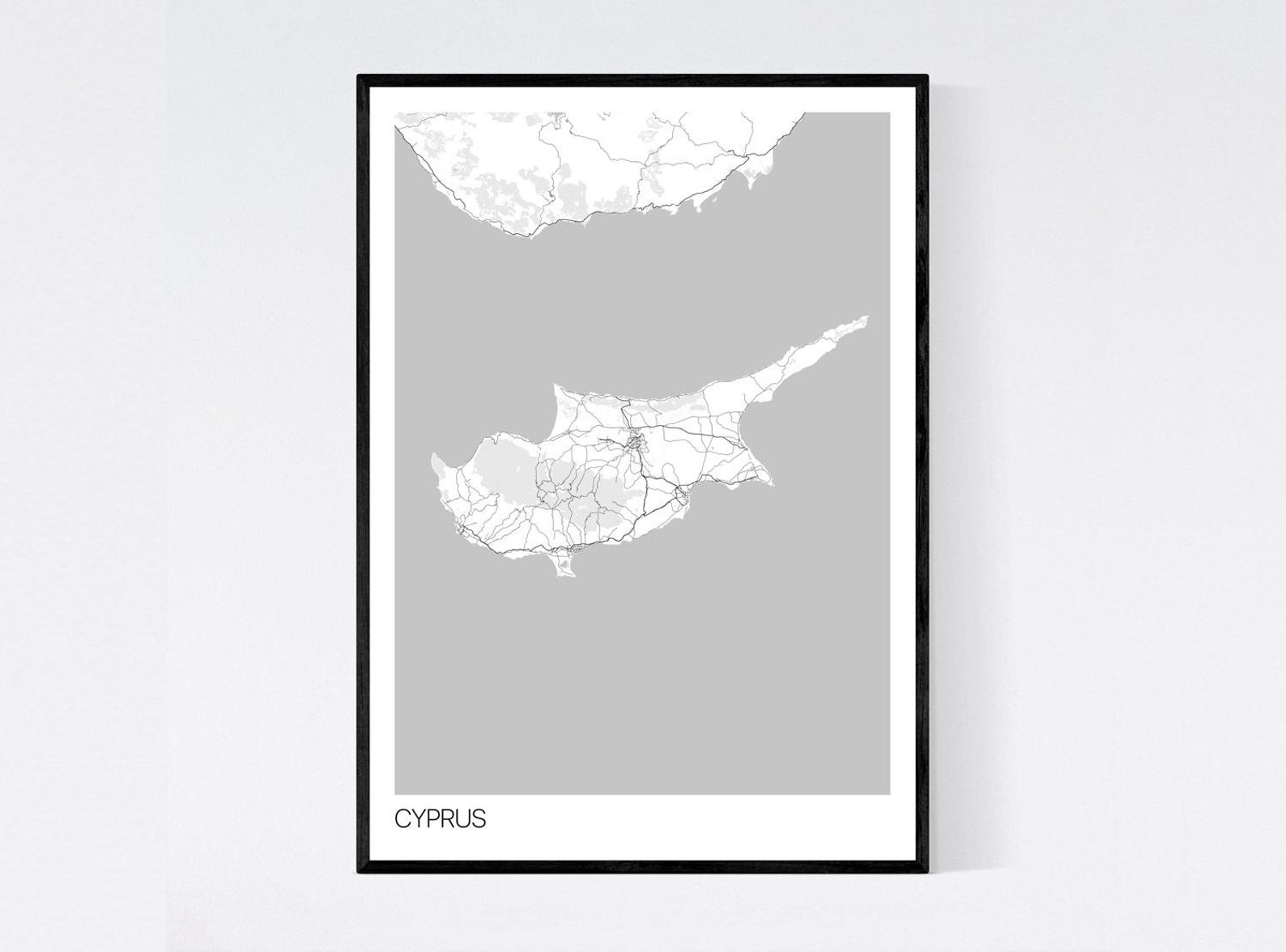 Cyprus Island Map Art Print Many Colours 350gsm Art - Etsy