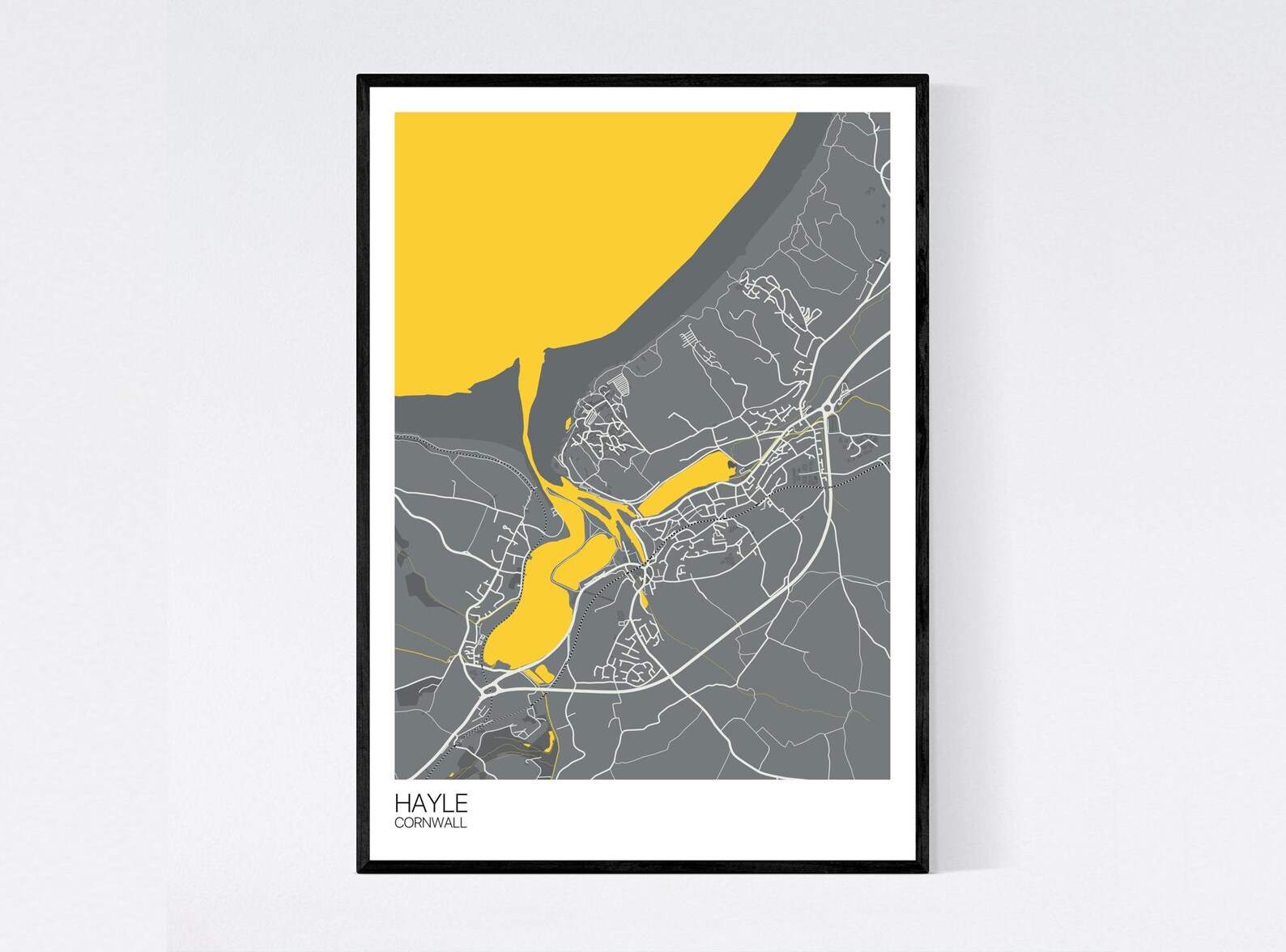 Hayle Cornwall Map Art Print Many Styles 350gsm Art - Etsy UK